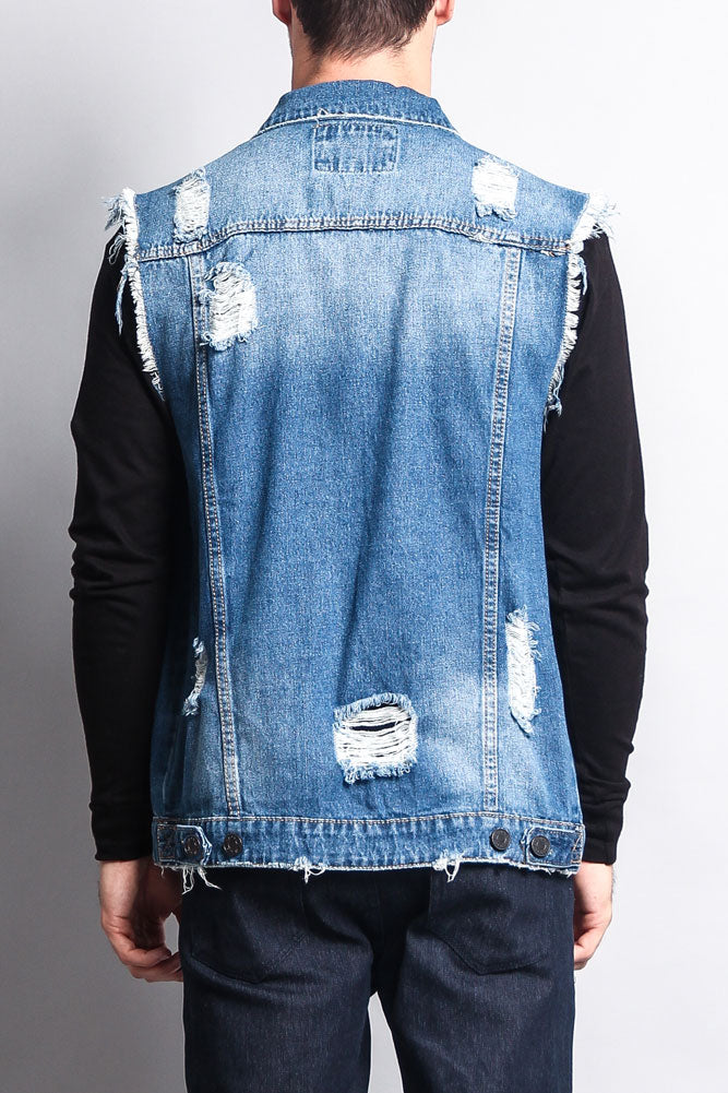 Essential Distressed Denim Vest – G-Style USA