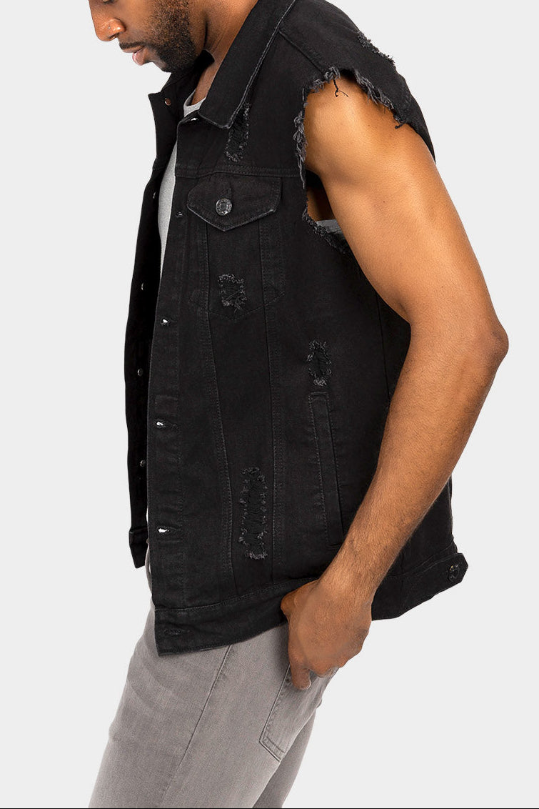 Essential Distressed Denim Vest – G-Style USA