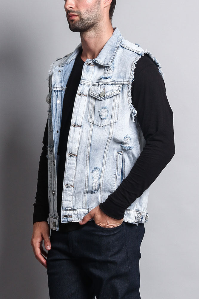 Essential Distressed Denim Vest – G-Style USA