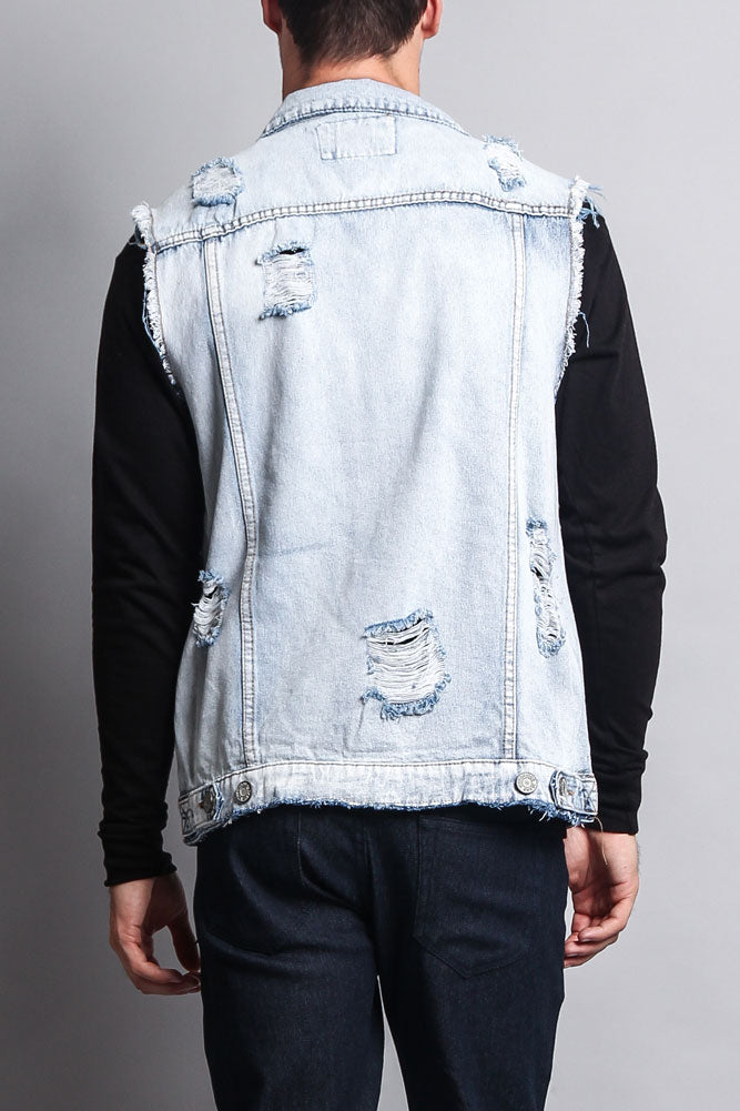 Essential Distressed Denim Vest – G-Style USA
