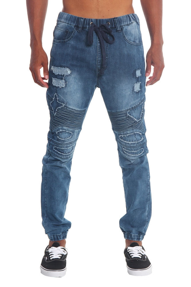 Distressed Biker Denim Jogger Pants JG870 - GStyleUSA.com – G-Style USA