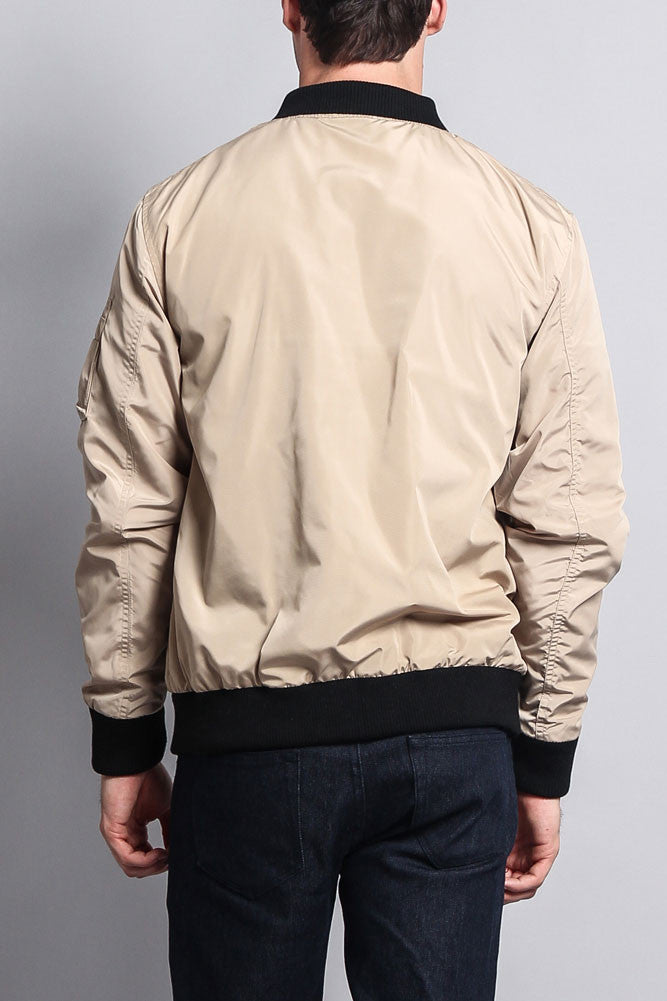 Contrast Lightweight Bomber Flight Jacket – G-Style USA