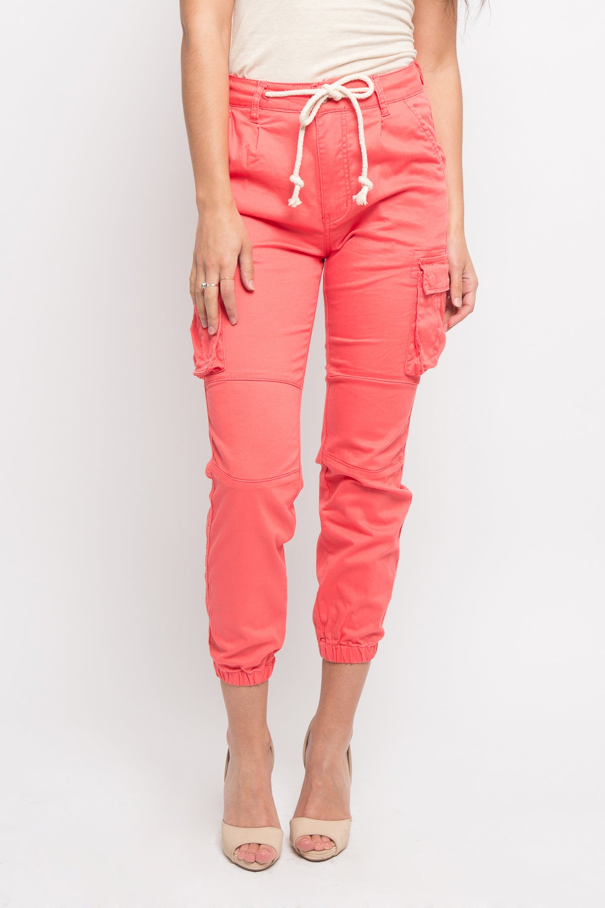 Women's Essential Basic Cropped Colored Cargo Joggers – G-Style USA