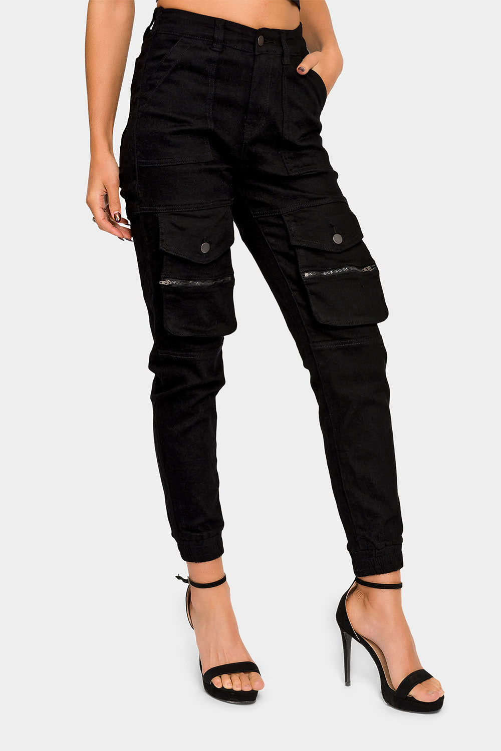 High Rise Cargo Denim Joggers – G-Style USA