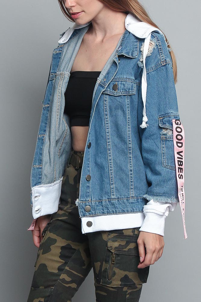 Distressed Double Denim Jacket – G-Style USA
