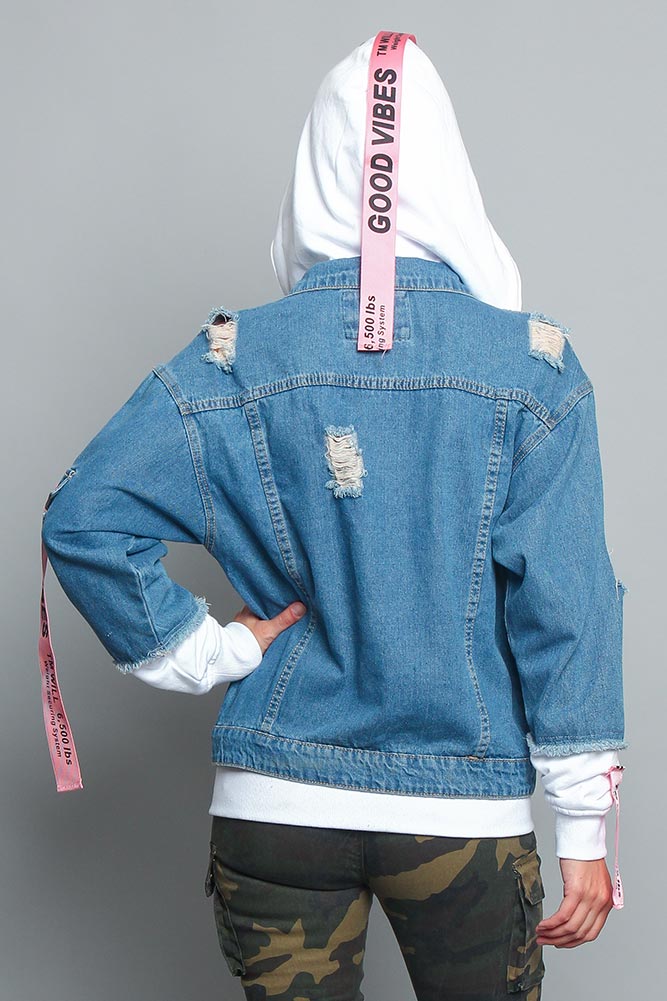 Distressed Double Denim Jacket – G-Style USA
