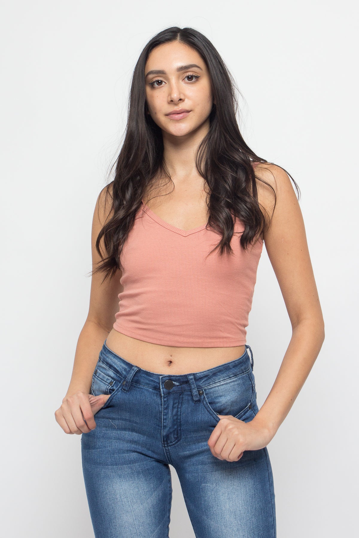 Basic Cropped V-Neck Cami Top – G-Style USA