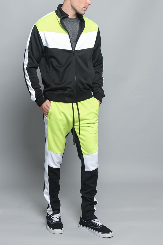 Tri Color Blocked Track Suit – G-Style USA