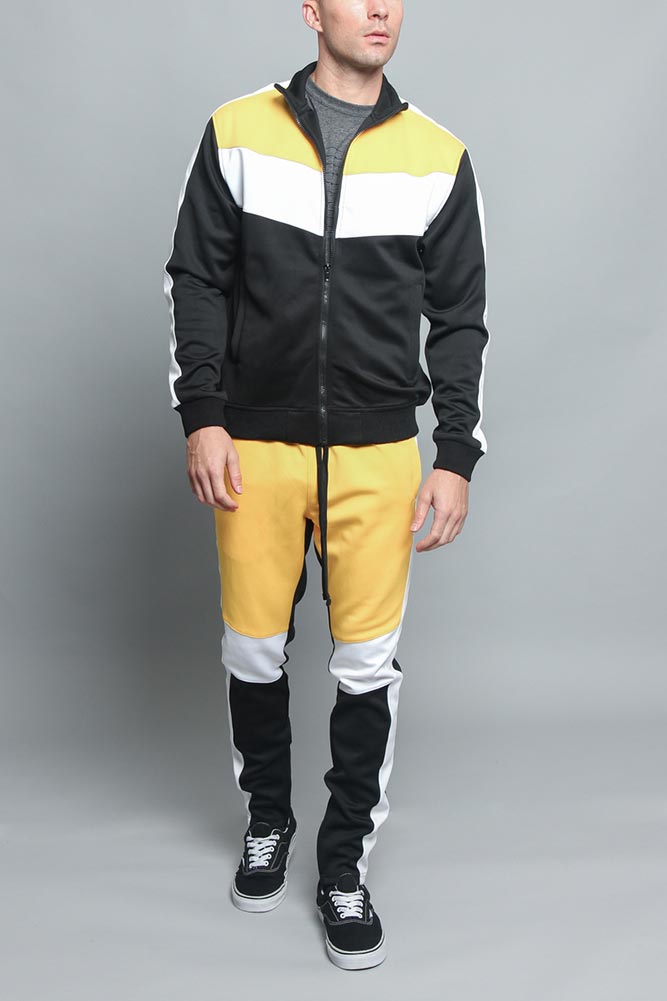 Tri Color Blocked Track Suit – G-Style USA