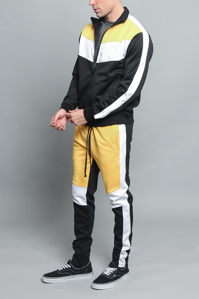 Tri Color Blocked Track Suit – G-Style USA