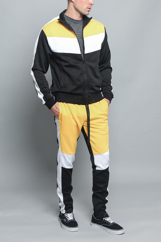 Tri Color Blocked Track Suit – G-Style USA