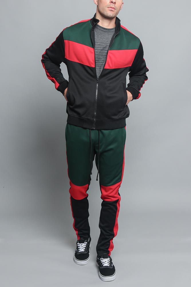 Tri Color Blocked Track Suit – G-Style USA