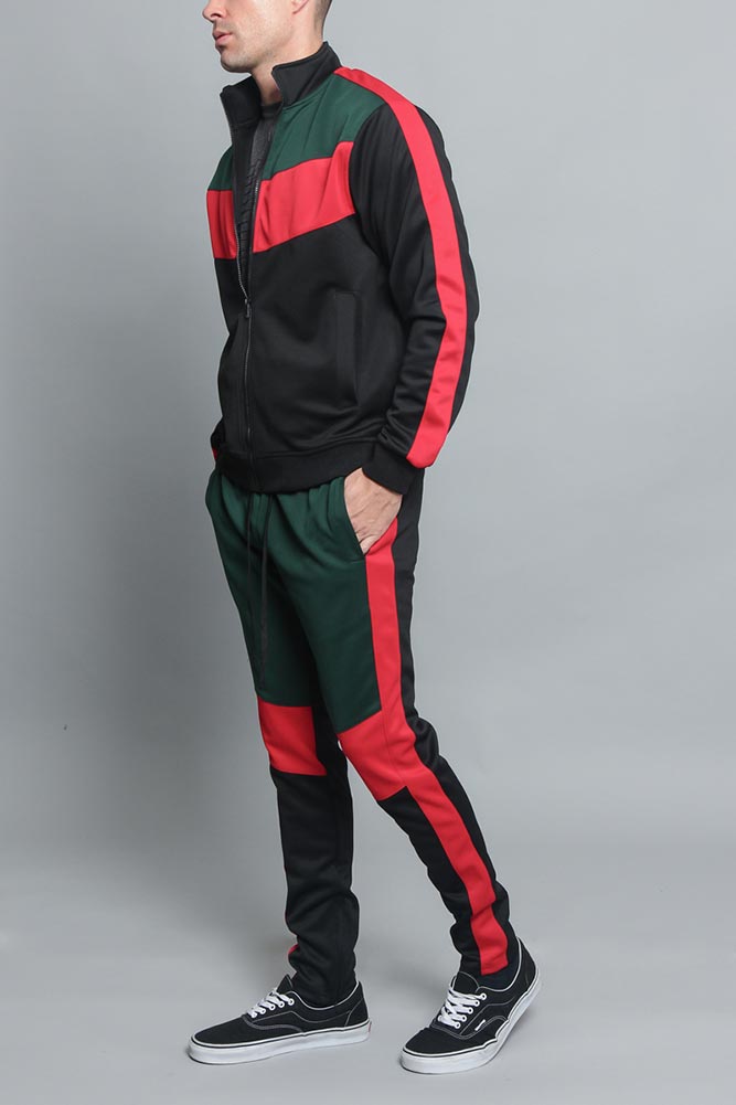 Tri Color Blocked Track Suit – G-Style USA