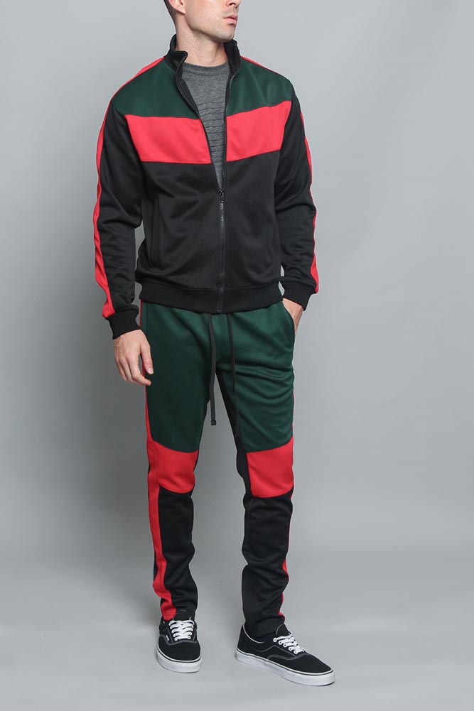 Tri Color Blocked Track Suit – G-Style USA