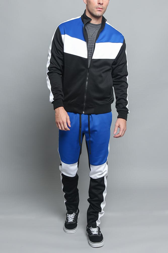 Tri Color Blocked Track Suit – G-Style USA