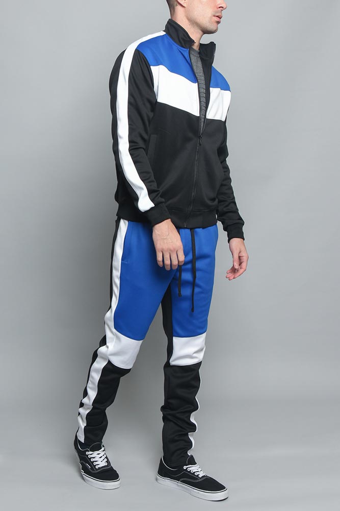 Tri Color Blocked Track Suit – G-Style USA