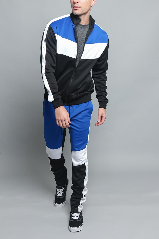 Tri Color Blocked Track Suit – G-Style USA