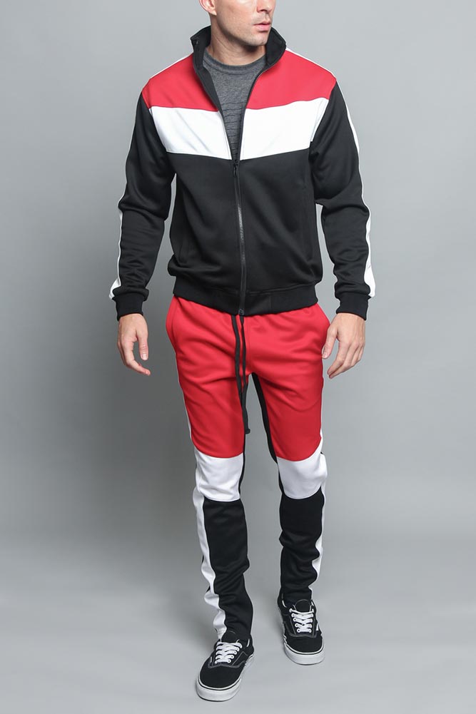 Tri Color Blocked Track Suit – G-Style USA