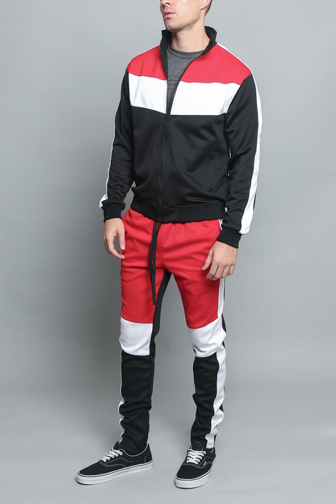 Tri Color Blocked Track Suit – G-Style USA