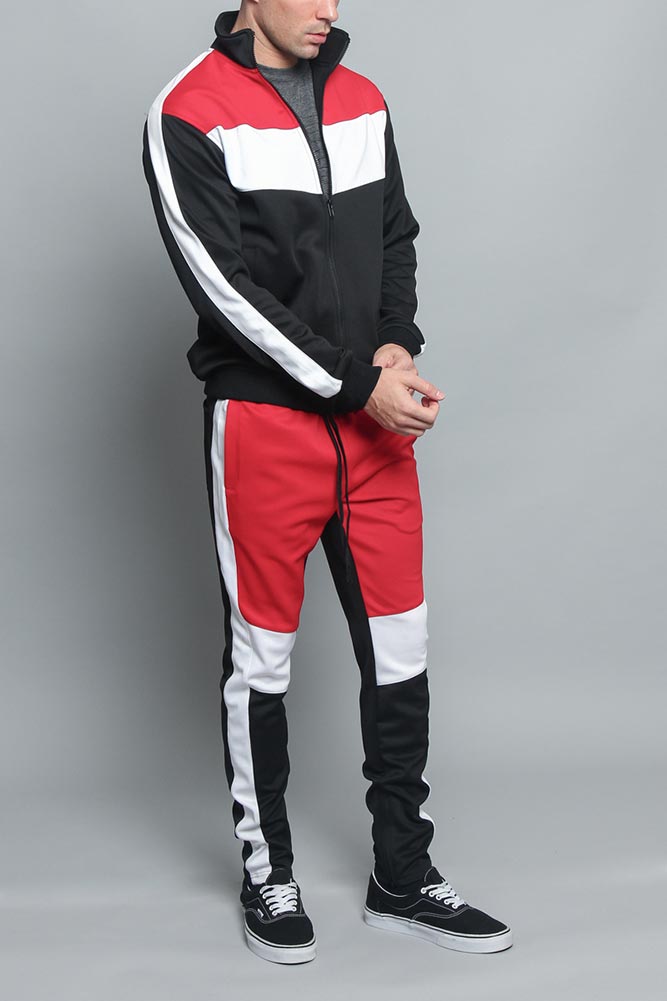 Tri Color Blocked Track Suit – G-Style USA