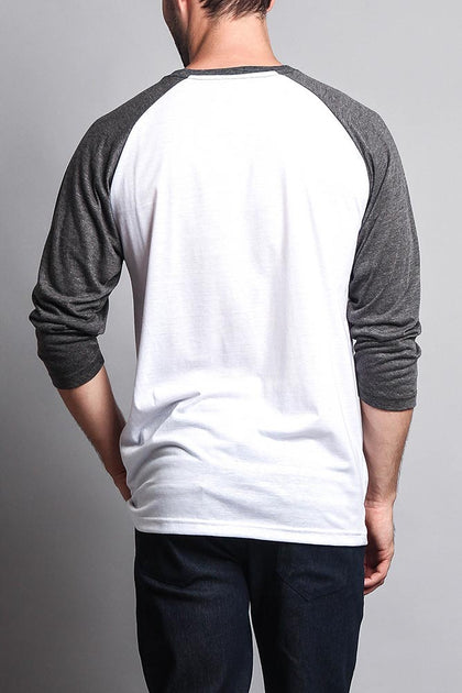 Men's Baseball T-Shirt (White/Charcoal) – G-Style USA